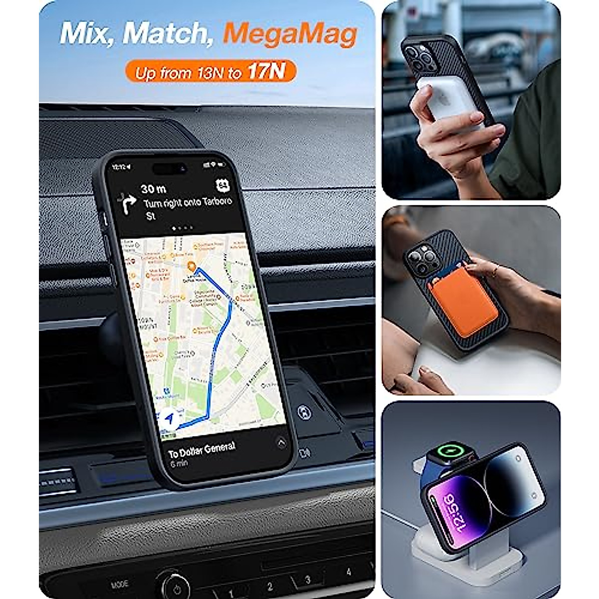 TORRAS 2023 Upgraded MegaMag Shield Designed for iPhone 14 Pro Max Case [Military Grade Drop Tested] [Compatible with MagSafe] for iPhone 14 Pro Max Phone Case [Aramid Fiber Made], Black