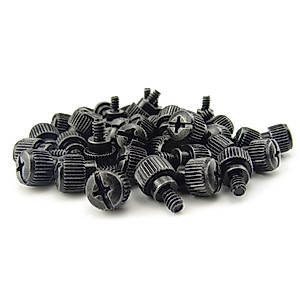 Honbay 50PCS 6#-32x5 M3.5 PC Computer Case Thumbscrews Thumb Screws Black zinc (50)