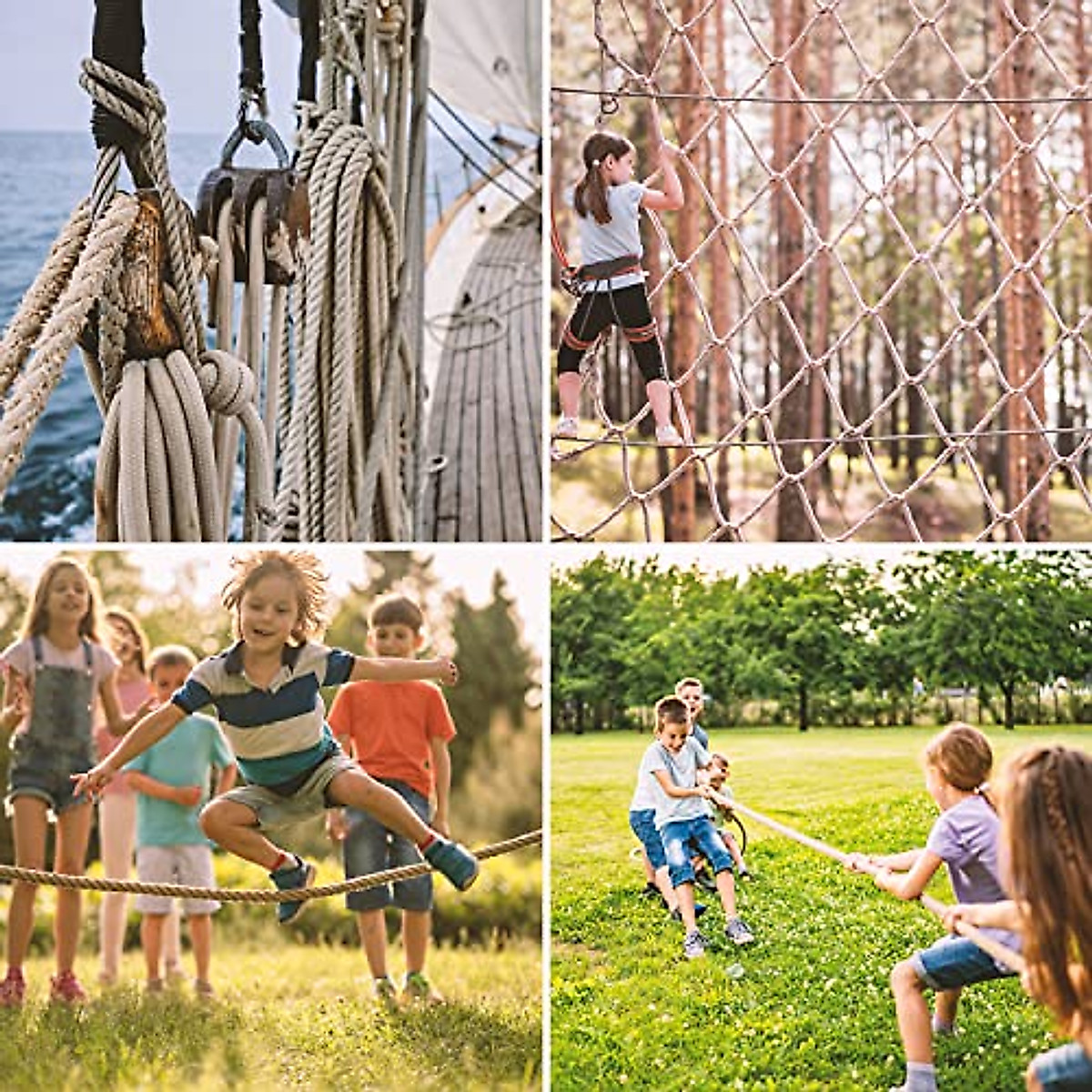 Jute Rope - Twisted Manila Rope Natural Thick Hemp Rope Multipurpose for Indoor and Outdoor Use, for Docks, Railings, DIY Projects, Home Decorating, Climbing (3/4 inch x 50 Feet)