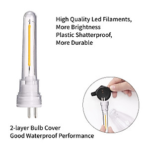 HISTAR 9 Pack S14 LED Replacement Bulb for Outdoor String Lights Dimmable Warm White 2700K