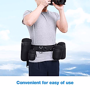 Powerextra 4x Zipper Lens Case Lens Pouch Bag with Thick Protective Neoprene for DSLR Camera Lens Fit for CA Nikon Sony Olympus Panasonic Includes Small Medium Large XL Size