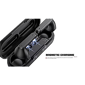 NISMobile TWS Earphones Wireless Earbuds Headphones for Galaxy A02s A12 A32 A42 A52 A72, True Stereo Headset Hands-Free Mic Charging Case Compatible with Samsung Black, (NI-NI36725A4O-256)