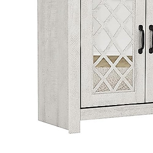 Galano Millicent Accent Cabinet Drawer, Sideboard, Storage Buffet with Doors, Multifuctional Cupboard for Living Room, Entryway, Kitchen, Adjustable Shelves, Dusty Grey Oak