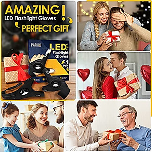 PARIGO Snowflake Multi Tools & LED Flashlight Gloves - Christmas Stocking Stuffers Gifts for Men