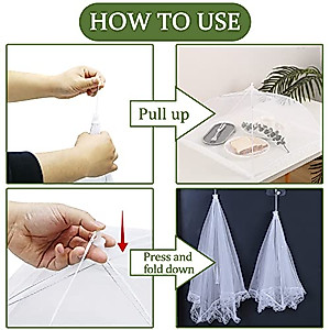 ZMCINER 7 Pack Food Tents Food Covers for Outdoors Mesh Screen Include 1 Extra Large (40"X 24") & 6 Standard (17"X 17") Collapsible and Reusable Mesh Food Covers for Outside, BBQ Party Supplies, Fruit Cover