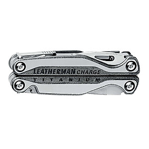 Leatherman Charge Plus TTi - Titanium multi-tool with all locking tools including knives, pliers, saw and screwdriver, camping and fishing tool made in the USA, in stainless steel