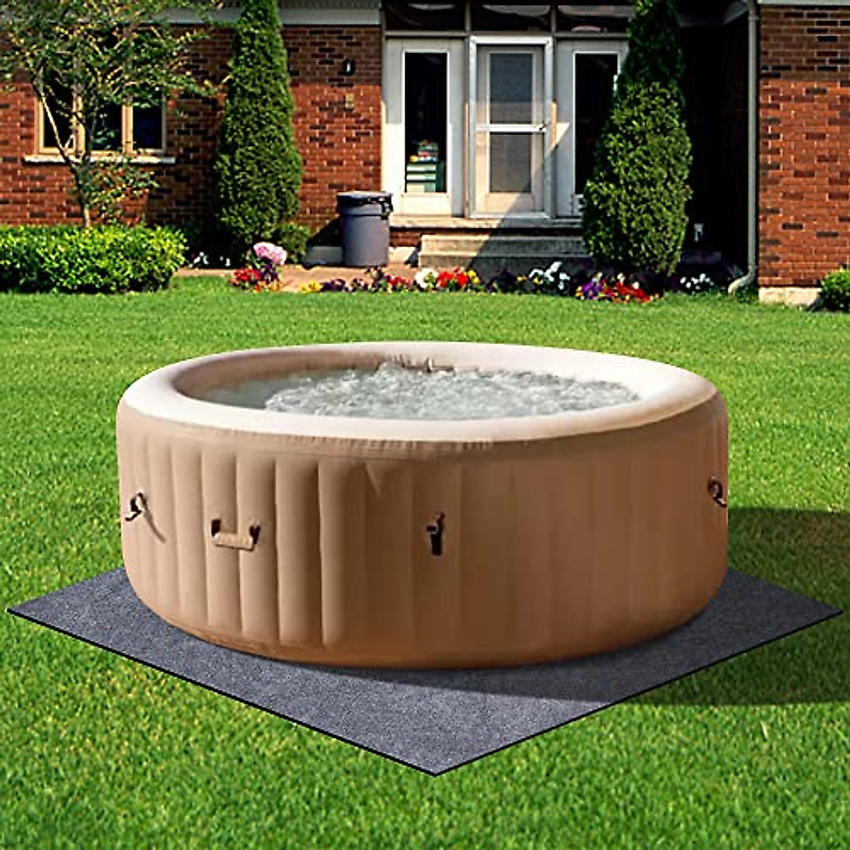 Tmovjxv 74 x 72 Inch Anti-Slip Hot Tub Mat-Waterproof Hot Tub Flooring Protector Mat-Absorbent Home Equipment Mat for Protect The Hot Tub Pool Floor from Wear