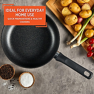 IMUSA 9in Gusto Cast Aluminum Speckled Nonstick Fry Pan with Soft Touch Handle, Gray