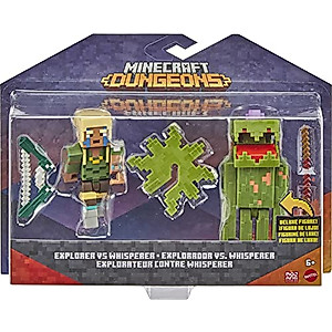 Mattel ​​Minecraft Craft-a-Block 2-Pk, Action Figures & Toys to Create, Explore and Survive, Authentic Pixelated Designs, Collectible Gifts for Kids Age 6 Years and Older