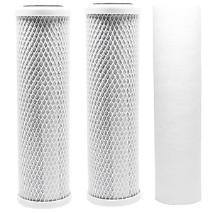 2-Pack Replacement Filter Kit Compatible with Krystal Pure KR10 RO System - Includes Carbon Block Filters & Polypropylene Sediment Filter - Denali Pure Brand