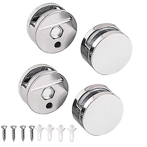 Wide Mirror Clip Set,Glass Shelf Bracket 4PCS, Polished Chrome