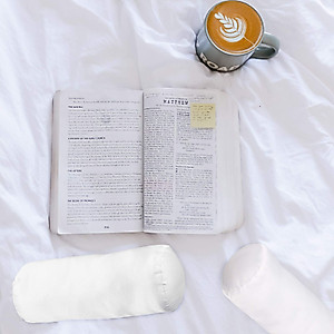 Tatuo 2 Pieces White Cervical Round Pillow Cover for Neck Roll Pillow Cervical Neck Roll Memory Cylinder Round Cushion(Artificial Silk,17 x 4 Inch)