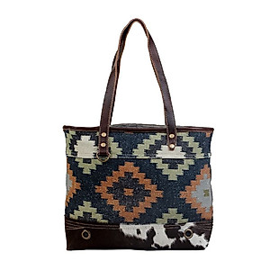 Myra Bag Go Trendy Tote Bag Upcycled Cotton & Leather S-2807
