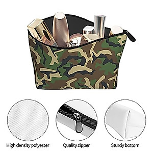 Lightweight Travel Portable Cosmetic Bag Compatible with Army Classic Camouflage Pattern, Casual Toiletry Makeup Carrying Pouch Multifunction Coin Cash Storage Cases for Women