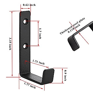 MANMILAI Towel Hooks Heavy Duty Black Wall Hooks Super Thick Pure Metal, Double Hole Screw Installation, Never Fall Off, Hanger for Clothes Key(3 Matte Black)