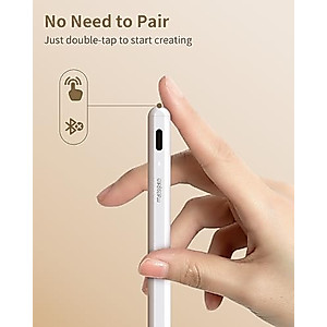Metapen Pencil A8 for Apple iPad 2018-2025, (2X Faster Charge), Tilt Sensitivity, Pixel Precision, Stylus Pen for iPad 11/10/9/8/7/6th Gen, Pro 12.9/11/13-inch M4, Air 3/4/5/M2/M3, Mini 5/6th, White
