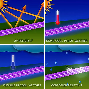 Bernini Chroma Metal Garden Hose 50 Ft Super Flexible Garden Hose, Lightweight No Kink Puncture Resistant Brightly Colored 304 Stainless Steel Hose With Patented Power Couplers (Purple)