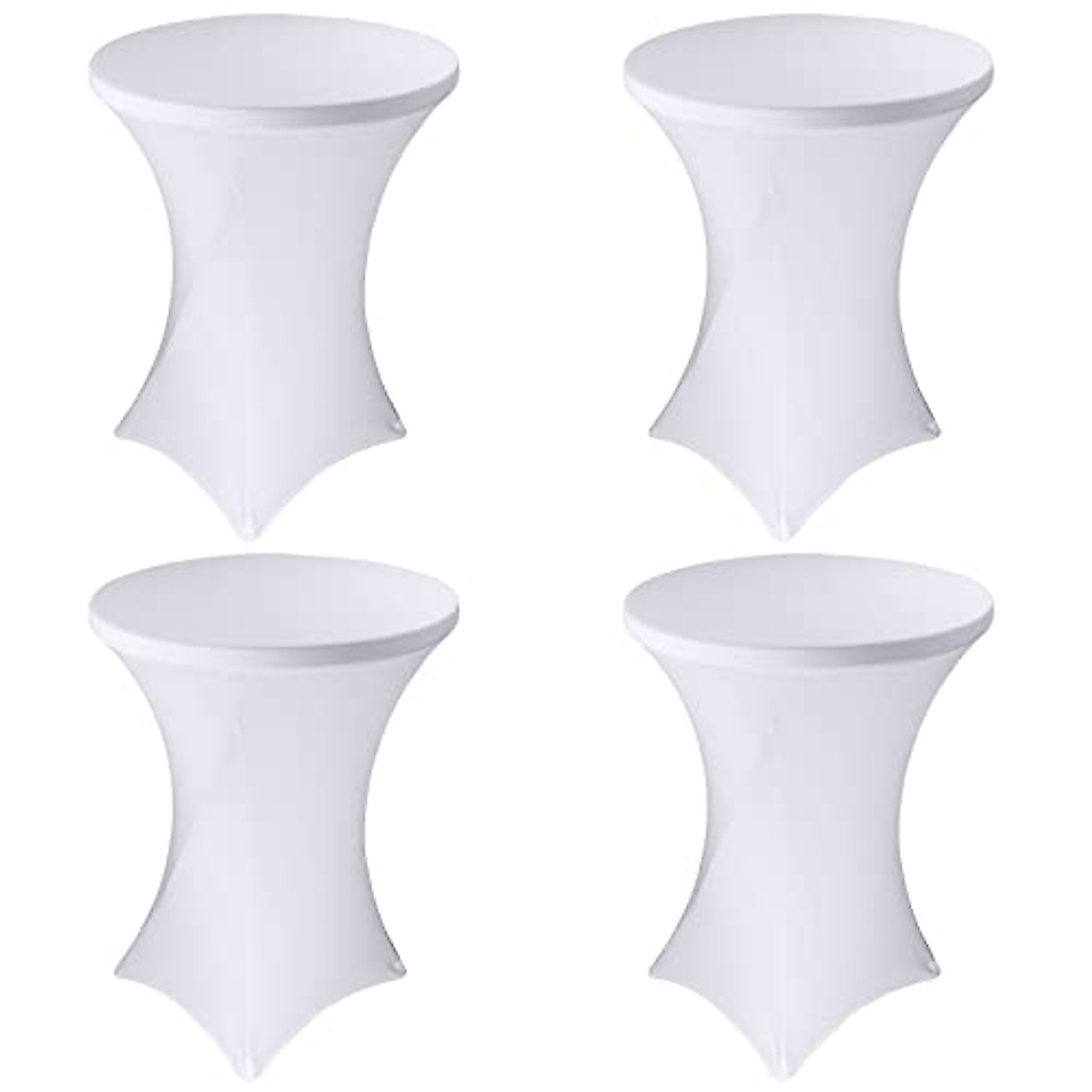 Fitted White Spandex Cocktail Table Covers 32x43" 4 Pack | Events