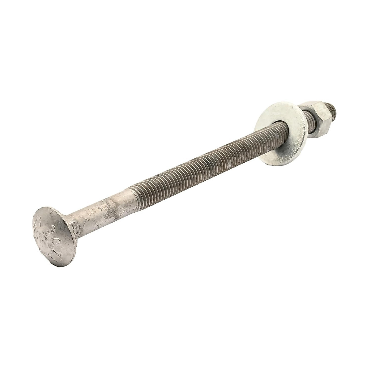 3/8"-16 x 7-1/2" Hot Dipped Galvanized Carriage Bolt w/Nuts & Flat Washers, Grade A, 6" of Thread, Quantity 25 - by Fastener Depot, LLC