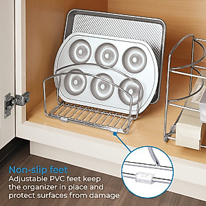 iDesign Classico Kitchen Cookware Organizer for Cutting Boards and Cookie/Baking Sheets - Chrome 8.5" x 10" x 5.75"