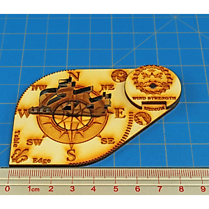 LITKO Naval Glory Wind Gauge Compass Compatible with Sails of Glory, 3mm Plywood & Transparent Bronze
