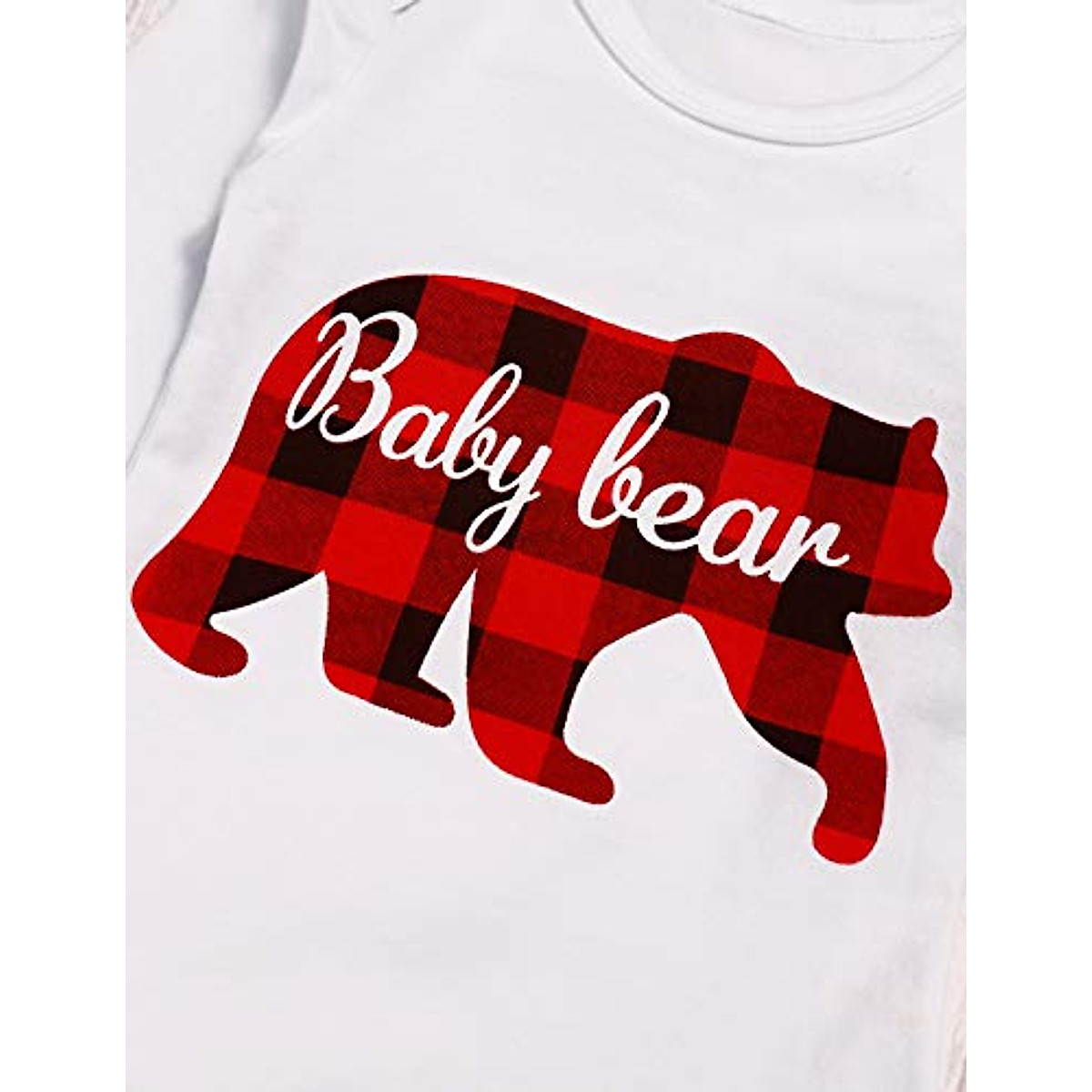 HKALL Newborn Infant Baby Boy Girls Clothes Fall Outfits Baby Bear Romper Long Pants Hat 3PCS Christmas Bodysuit Set