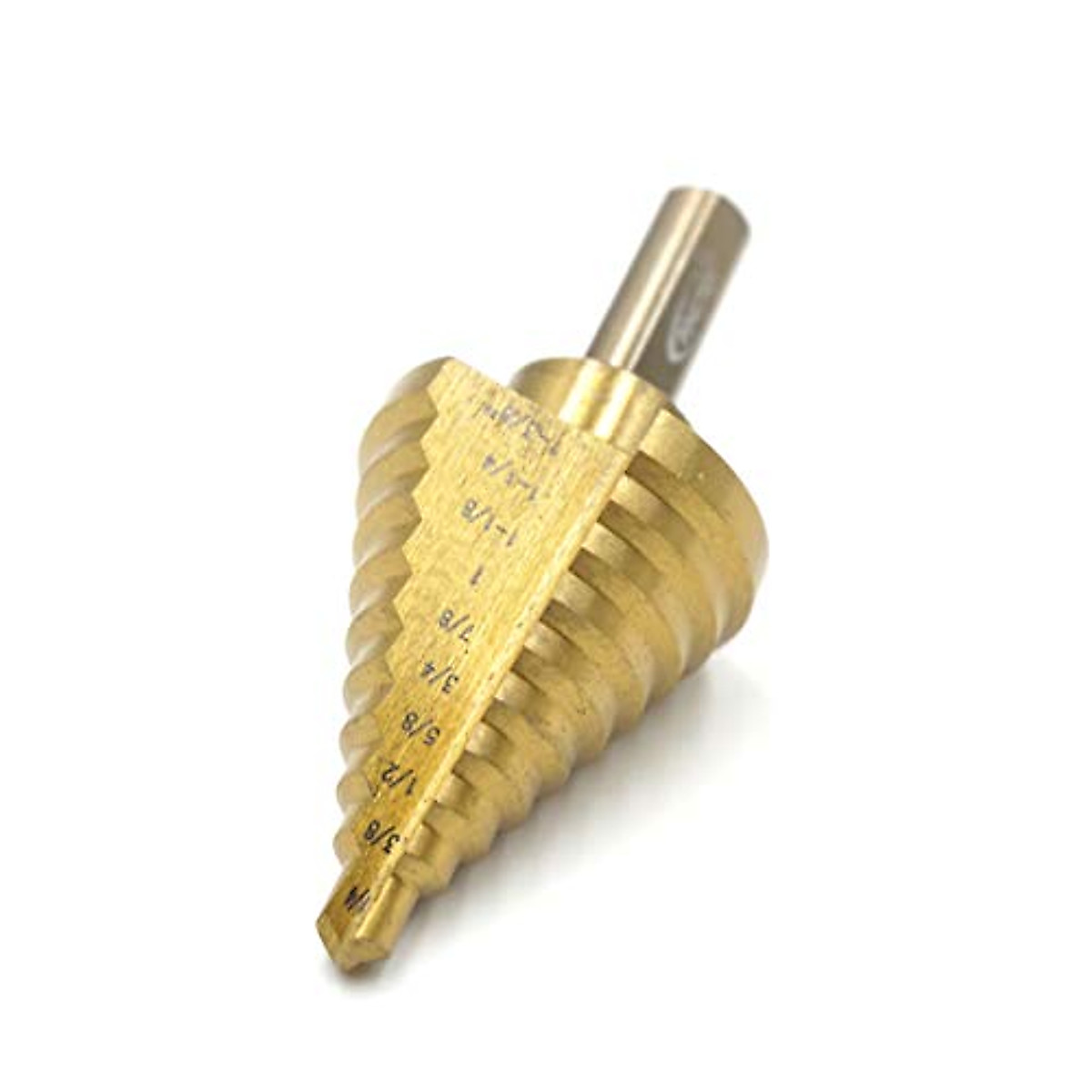 Innetoc 3/8" Shank Titanium Step Drill Bit, 1/4' to 1-3/8' in 1/8' Increments with SafePlastic Case|10 Steps