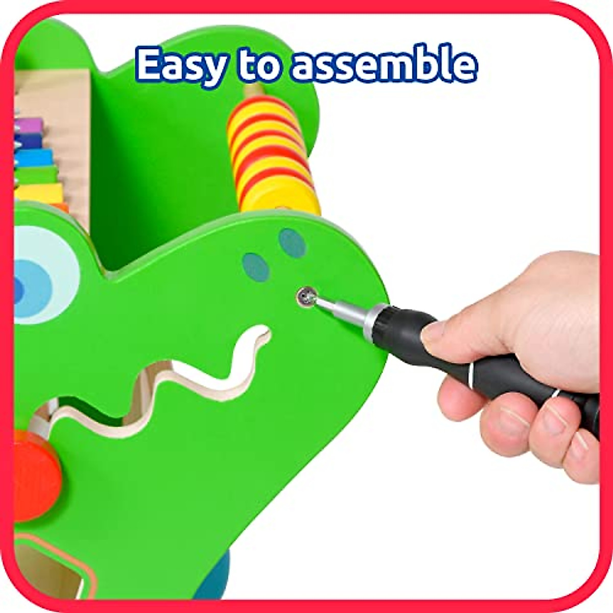 SPARK & WOW Crocodile Activity Walker - Ages 12m+ - Baby Activity Center Push Walker - 9 Different Activities - Teach Toddlers to Walk Through Play