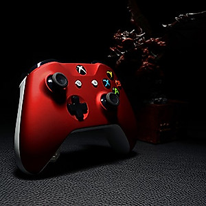 eXtremeRate Red Faceplate Cover, Soft Touch Front Housing Shell Case, Comfortable Soft Grip Replacement Kit for Xbox One X S Controller - Controller NOT Included