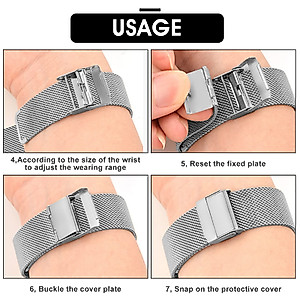 cobee Milanese Mesh Watch Bands, Quick Release Replacement Watch Straps Adjustable Stainless Steel Watchbands for Men Women Universal Metal Mesh Straps Compatible with 18mm Lug Width(Silver, 18mm)