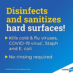 CloroxPro Anywhere Daily Disinfectant and Sanitizer, No-Rinse Food Contact Sanitizer, Refill, 128 Fluid Ounces