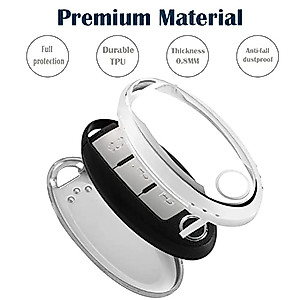 Lcyam Key Fob Cover for 3/4/5 Button Nissan Rogue Altima Maxima Sentra X Trail Patrol Murano Pathfinder Serena Kicks Armada Versa Accessories, Sliver and Black