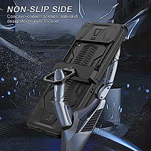 DOOTOO for Samsung Galaxy Z Flip 4 Case with Ring Holder, Z Flip 4 Case Magnetic Hinge Protection Slideway Lens Camera All-Inclusive Cover for Samsung Galaxy Z Flip 4 5G 2022 (Black)