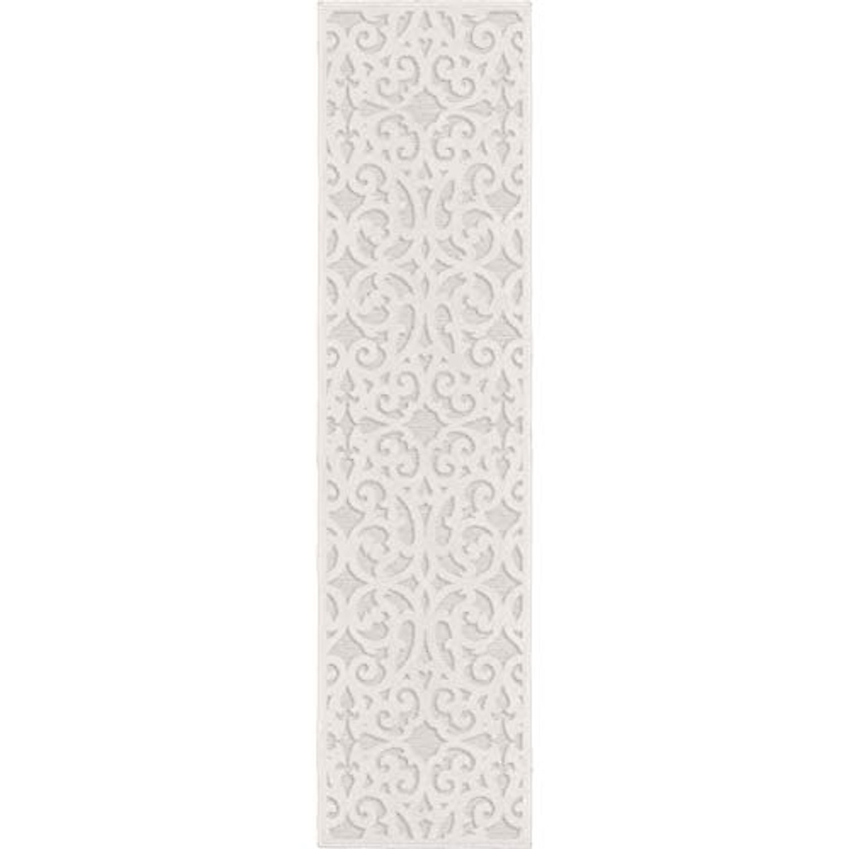 Orian Sculpted 4704 Indoor/Outdoor High-Low Debonair Natural Runner Rug, 1'11" x 7'6", Ivory