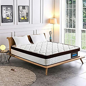 DreamQi Queen Hybrid Memory Foam Innerspring Mattress for Cool Sleep More Pressure Relief & Stronger Edge Support,12 Inch Innerspring Comfortable Mattress,Bed in a Box (Queen, 12inch)