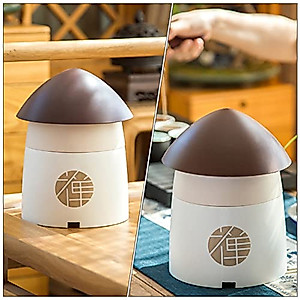 NUOBESTY Bedroom pc Waste Lid Cartoon Shaped Household Bathroom Convenient Trash Cover Can Room Container Push Mushroom Style Push- Paper Living Practical Mini Plastic Home Plastic Bins Plastic Bins