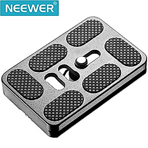 Neewer 2 Pieces Metal PU-60 60 Millimeter Universal Quick Shoe Plate with 1/4 inch Screw, for Camera Tripod Ball Head(Black)