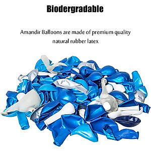 Amandir Blue Balloons Arch Garland Kit, 134Pcs Navy Royal Light Blue Balloons Confetti Latex Metallic Balloons for Blue Boys Birthday Baby Shower Wedding Party Decorations Supplies &4Pcs Tools
