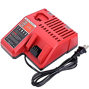 Elefly Replacement for Milwaukee M-12 M18 Battery Charger 48-59-1812, Compatible with Milwaukee 12V-18V M18 Battery 48-11-1852 48-11-1850 M-12 48-11-2460 48-11-2411