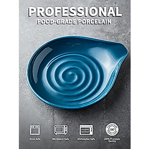 Spoon Rest for Stove Top Cooking Spoon Holder for Kitchen Countertop Large Holder for Spatula, Spoons or Tongs, Framhouse Decor, Housewarming Gifts, Blue