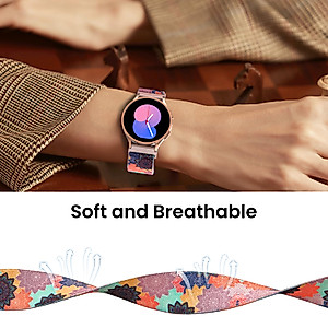 Delidigi Stretchy Bands Compatible with Samsung Galaxy Watch 7/6/5/4 40mm 44mm, Watch 6 Classic 43mm 47mm, Watch 5 Pro 45mm, Watch 4 Classic 42mm 46mm, Watch FE 40mm, Watch Active 2, 20mm Nylon Straps