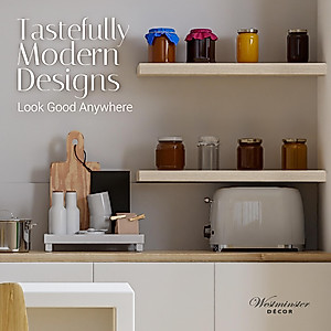 Westminster Décor Wall Mounted Floating Shelves - 2 Pack - Wall-Mounted Shelf Set - Home or Office - Easy Install 16.5” Wooden Shelving - Display or Storage