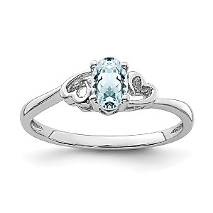 IceCarats 925 Sterling Silver Blue Aquamarine Ring Gemstone Band March Birthstone Jewelry Size 6.00