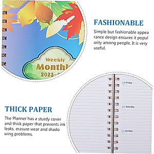 MAGICLULU 2pcs 2023 Agenda Book Note Pads Home Supply English Note Taking Book Spiral Academic Planner Daily Planner Notebook Schedule Notebooks Planners Paper Calendar Book Office Household