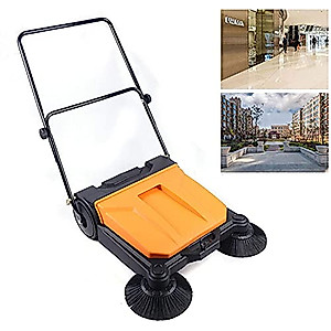 YIYIBYUS Hand-Push Sweeping Sweeper,26 Inch 15L Industrial Manual Push Sweeper Foldable Walk-Behind Floor Sweeping Machine for Clean up Garden Warehouse Road School Hotel