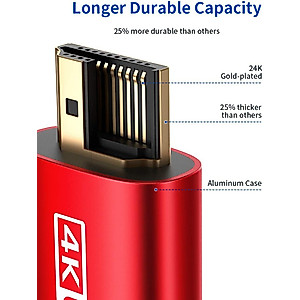 JSAUX 4K Long HDMI Cable 2 Pack 25 ft, 18Gbps High Speed HDMI 2.0 Braided Cord, 4K 60Hz HDR, 2K 1440P 144Hz, 1080p, HDCP 2.2, 3D, ARC, Ethernet Compatible for Monitor Smart TV PC PS5 PS4 Blu-ray -Red