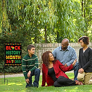 Nepnuser Black History Month Garden Flag Afro African American February Festival Holiday Party Decoration Double Sided Lawn Front Yard Sign