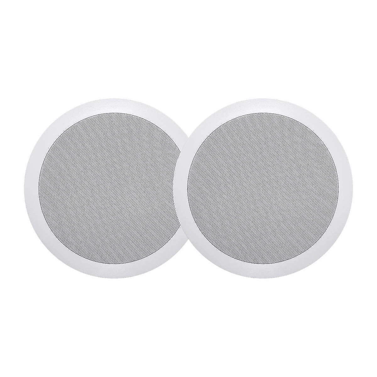 Monoprice 2-Way Polypropylene Ceiling Speakers - 6.5 Inch, Pair, With Paintable Grille - Aria Series