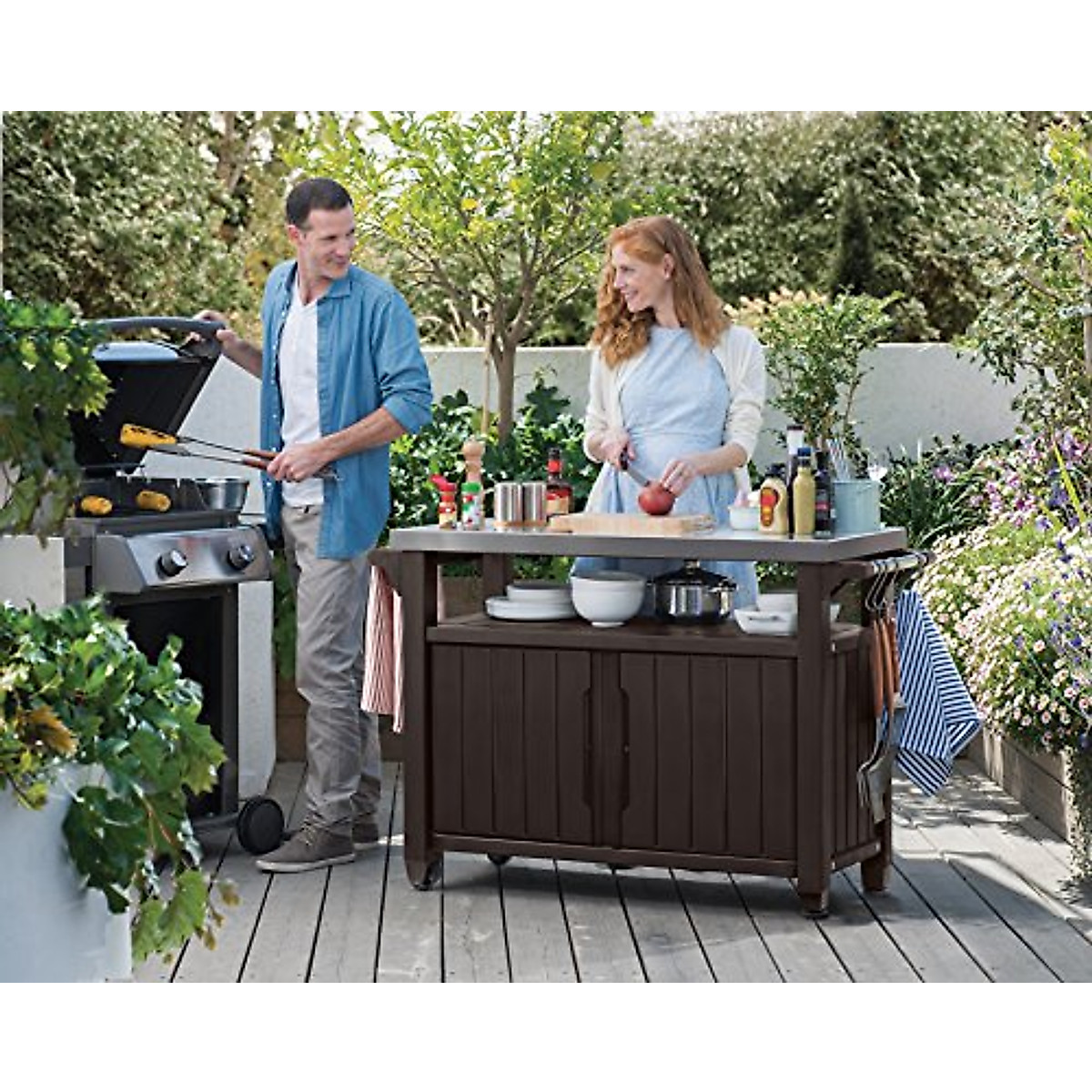 Keter BBQ Side Table Grande brown