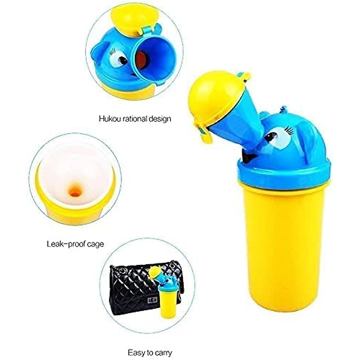 [500ML] Portable Baby Child Kids Travel Potty with Clean Brush,Hygienic Leak Proof Urinal Emergency Toilet for Camping,Car Travel,Outside,Park.Kid Toddler Pee Training Cup,Pee Bottle for Kids,Boy